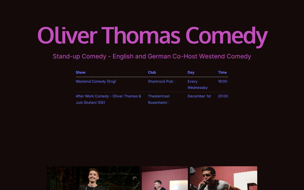 Oliver Thomas Comedy